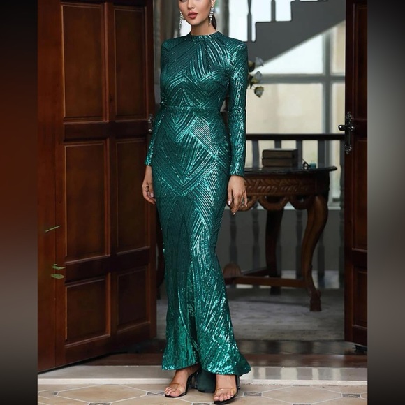 Dresses | Luxe Mermaid Hem Party Wedding Sequins Dress | Poshmark